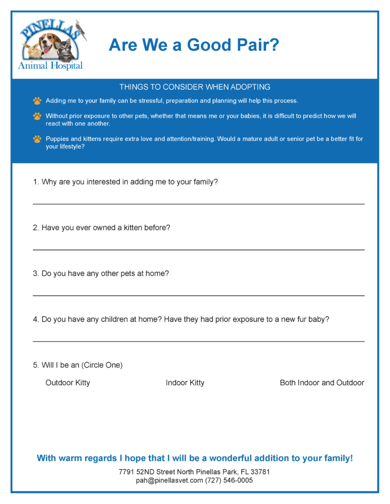 Client Handouts – Pinellas Park, FL - Pinellas Animal Hospital